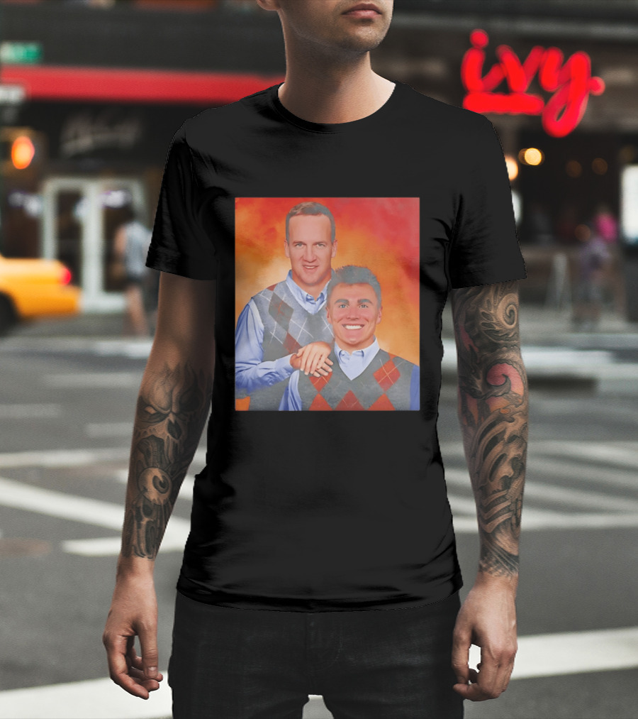 Bo Nix Peyton Manning Step Brothers Denver Broncos Comedy T-Shirt