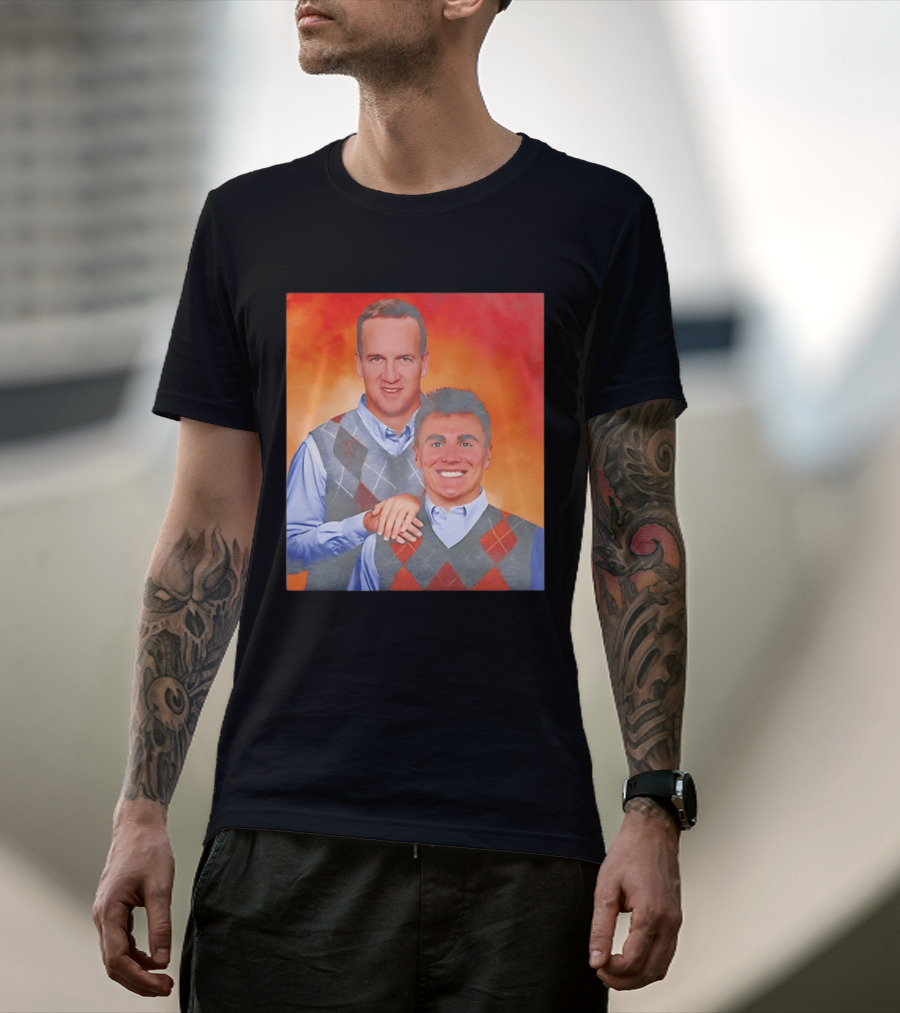Bo Nix Peyton Manning Step Brothers Denver Broncos Comedy T-Shirt