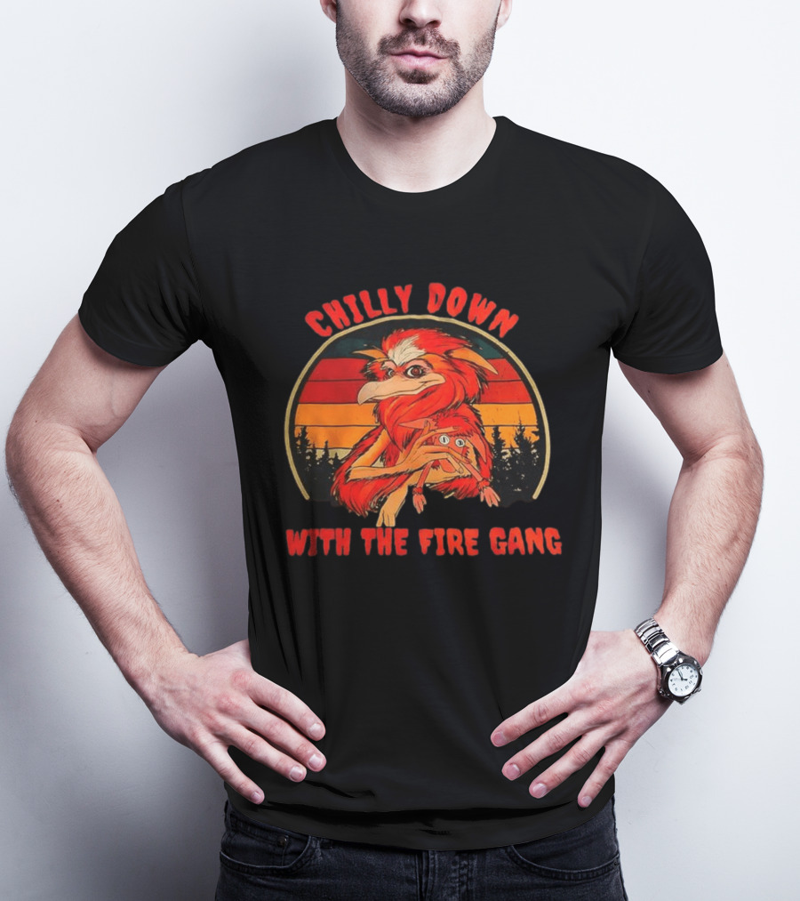 Chilly Down With The Fire Gang Retro Vintage Forest Creature T-Shirt