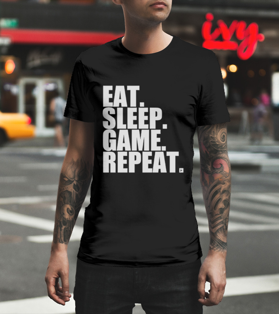 Eat Sleep Game Repeat Gamer Lifestyle Phrase T-Shirt