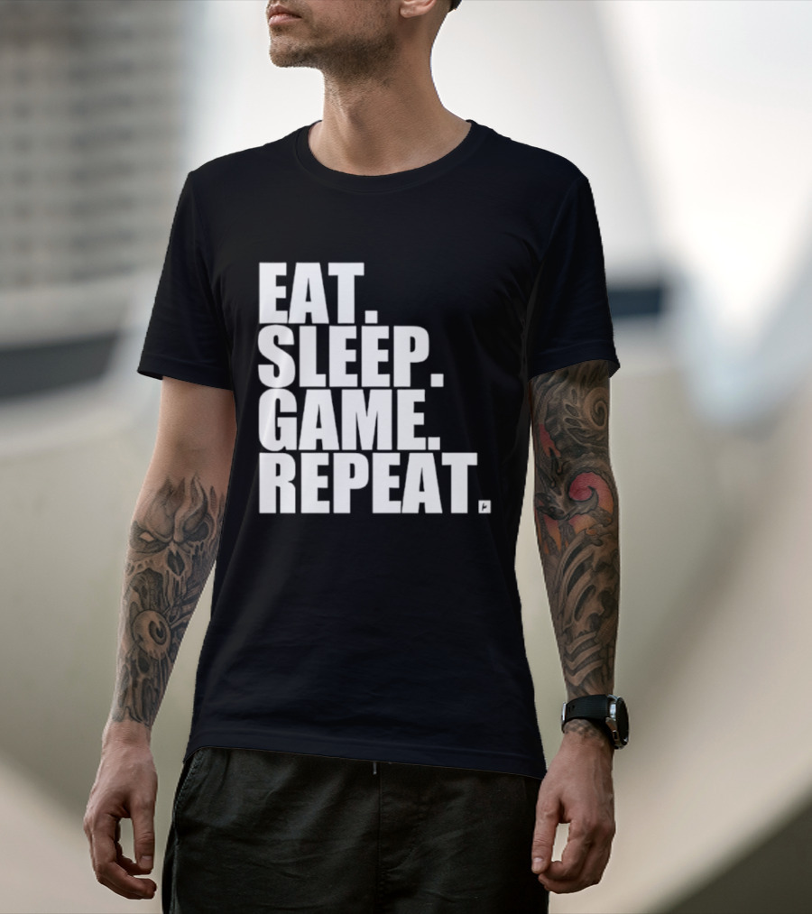 Eat Sleep Game Repeat Gamer Lifestyle Phrase T-Shirt