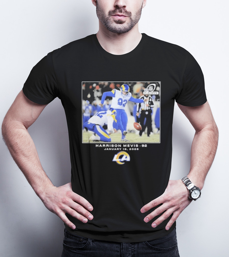 Harrison Mevis Los Angeles Rams NFL Playoffs Kick 92 T-Shirt