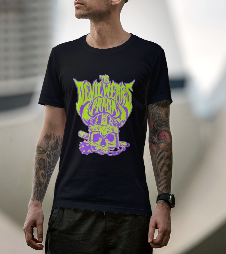 The Devil Wears Prada Viking Skull With Mace And Chain T-Shirt