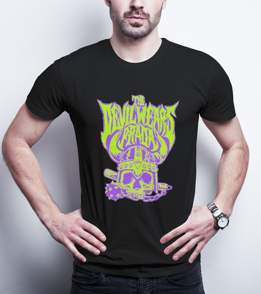 The Devil Wears Prada Viking Skull With Mace And Chain T-Shirt