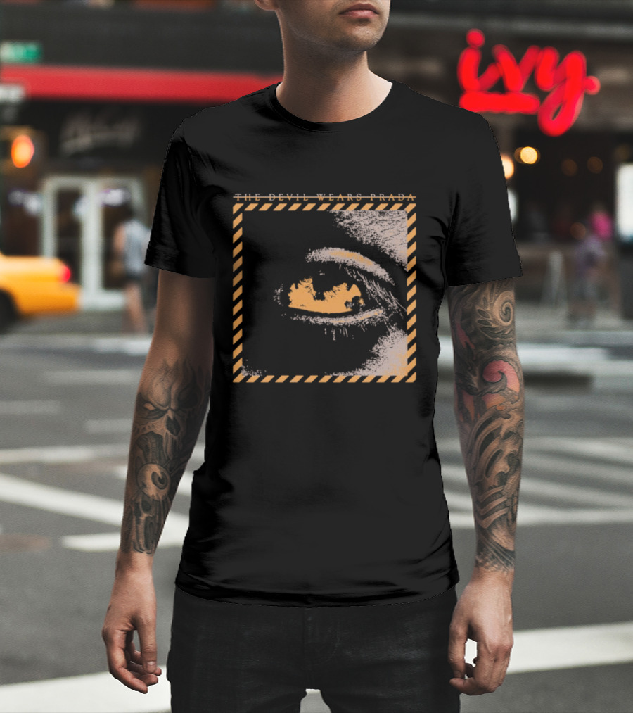 The Devil Wears Prada Outbreak Eye Caution Stripes T-Shirt
