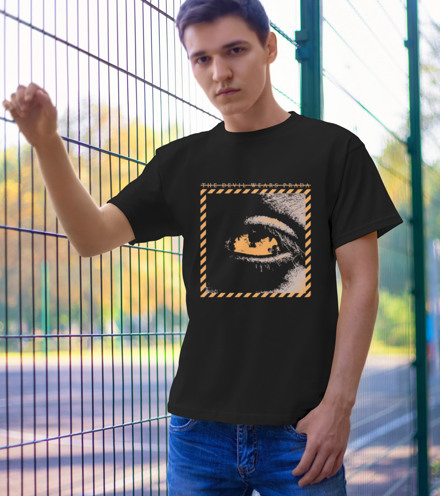 The Devil Wears Prada Outbreak Eye Caution Stripes T-Shirt