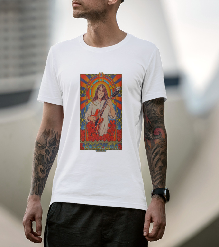 Bobby Weir 1947 2026 NFA Roses Psychedelic Art Nouveau T-Shirt