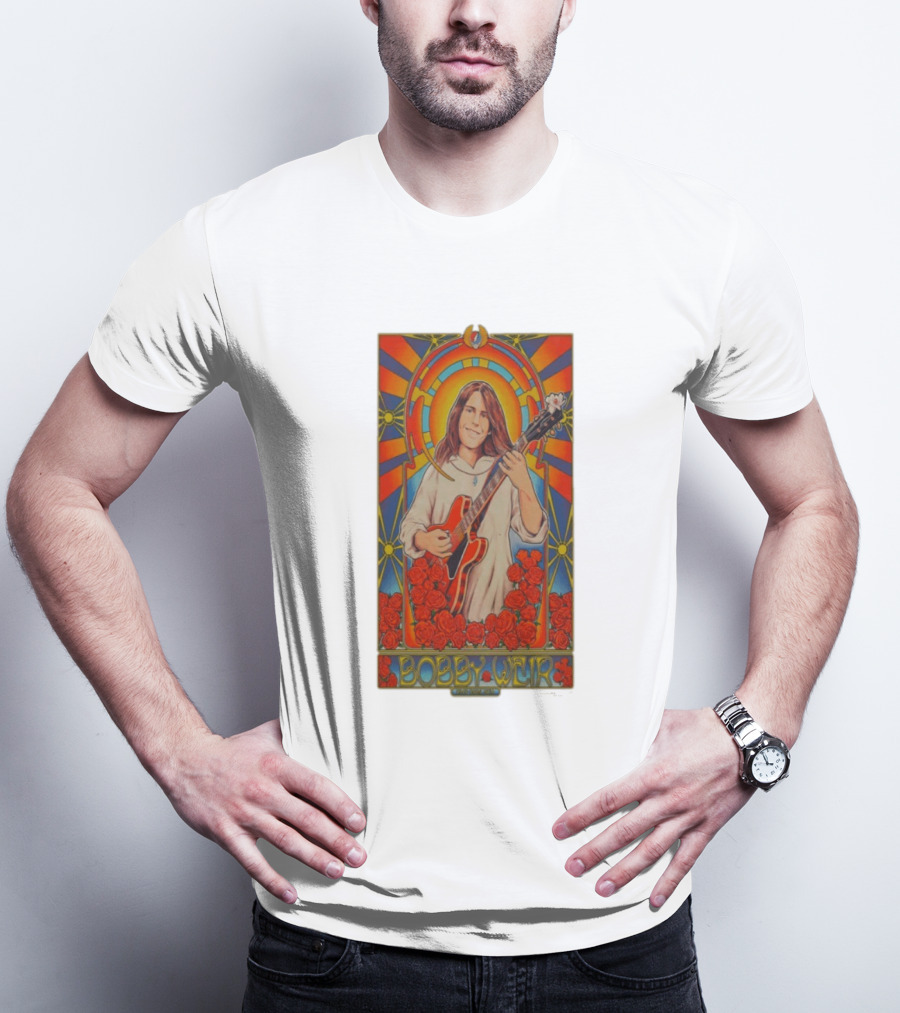 Bobby Weir 1947 2026 NFA Roses Psychedelic Art Nouveau T-Shirt