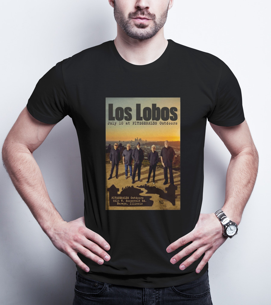 Los Lobos July 10 FitzGerald's Outdoors Berwyn Illinois Event T-Shirt
