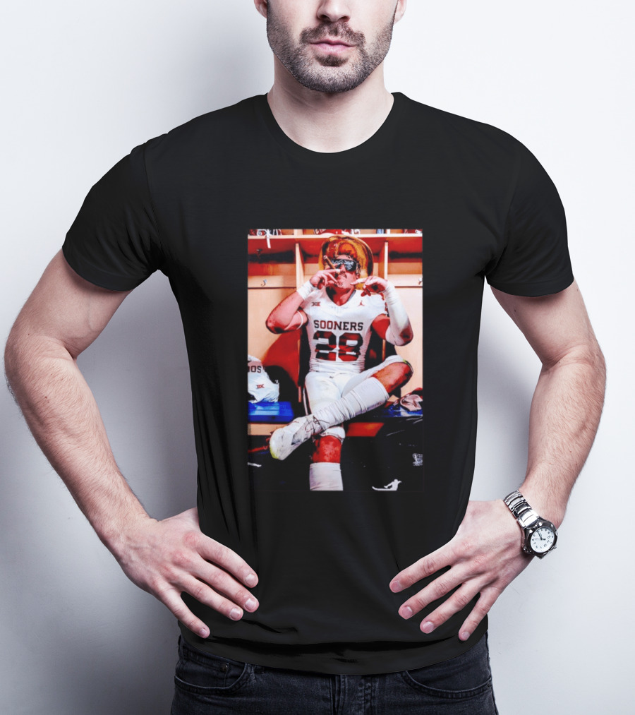 Sooners Football Danny Stutsman Cigar Celebration Locker Room 28 T-Shirt