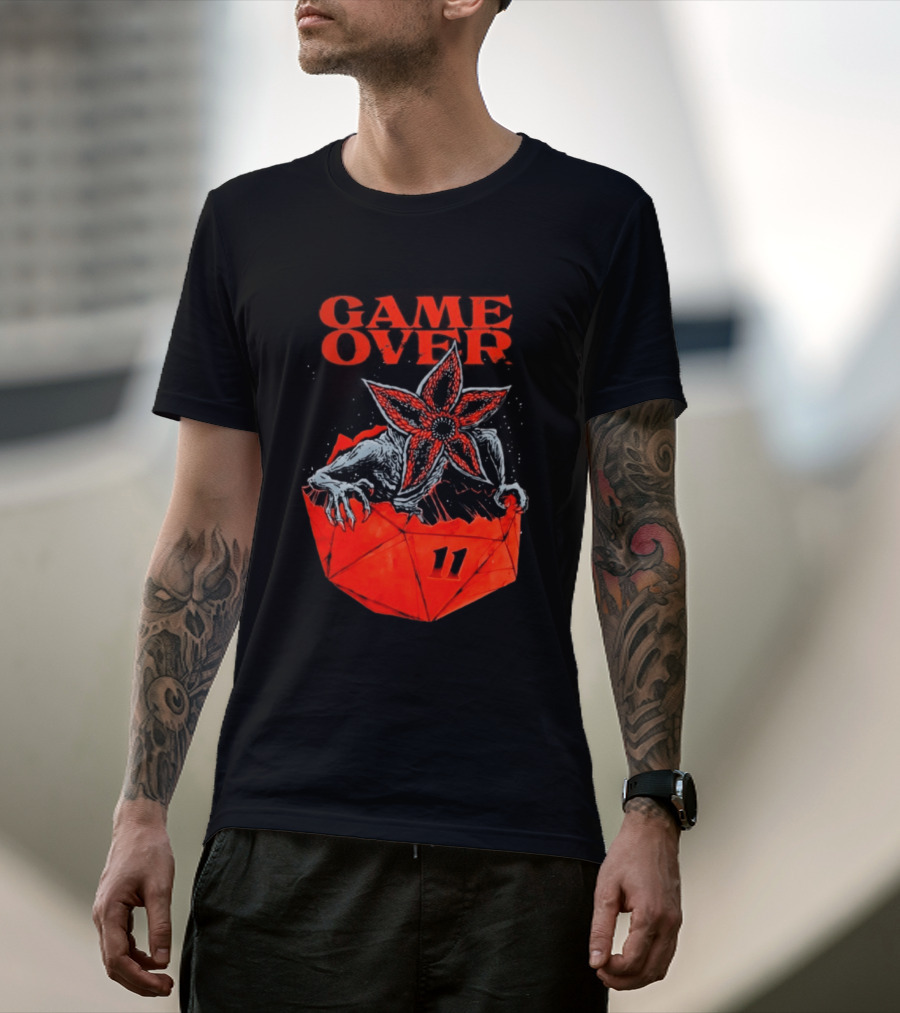 Game Over Stranger Things Demogorgon Eleven Dice T-Shirt