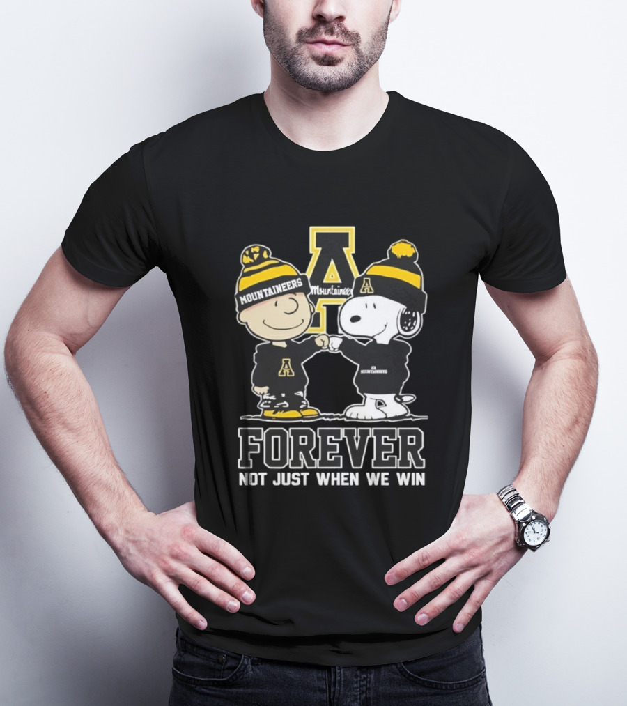 Peanut Snoopy Charlie Brown Appalachian State Mountaineers Forever Not Just When We Win T-Shirt