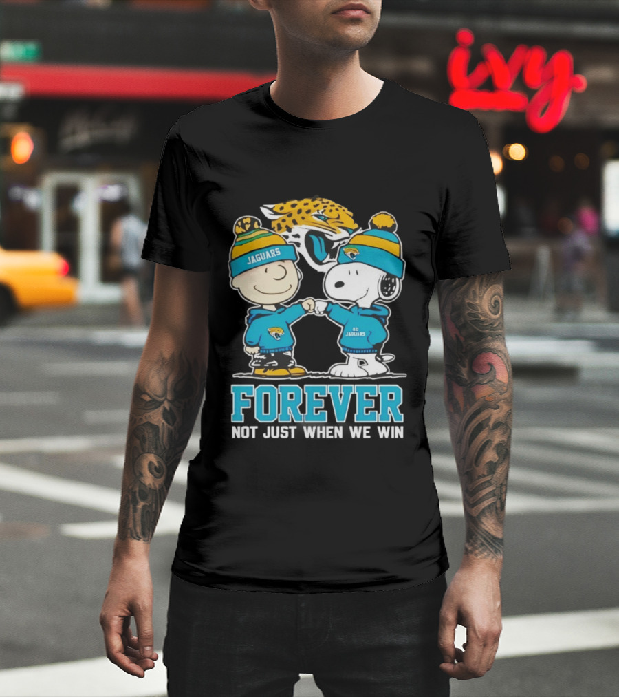 Charlie Brown Snoopy Jaguars Forever Not Just When We Win T-Shirt