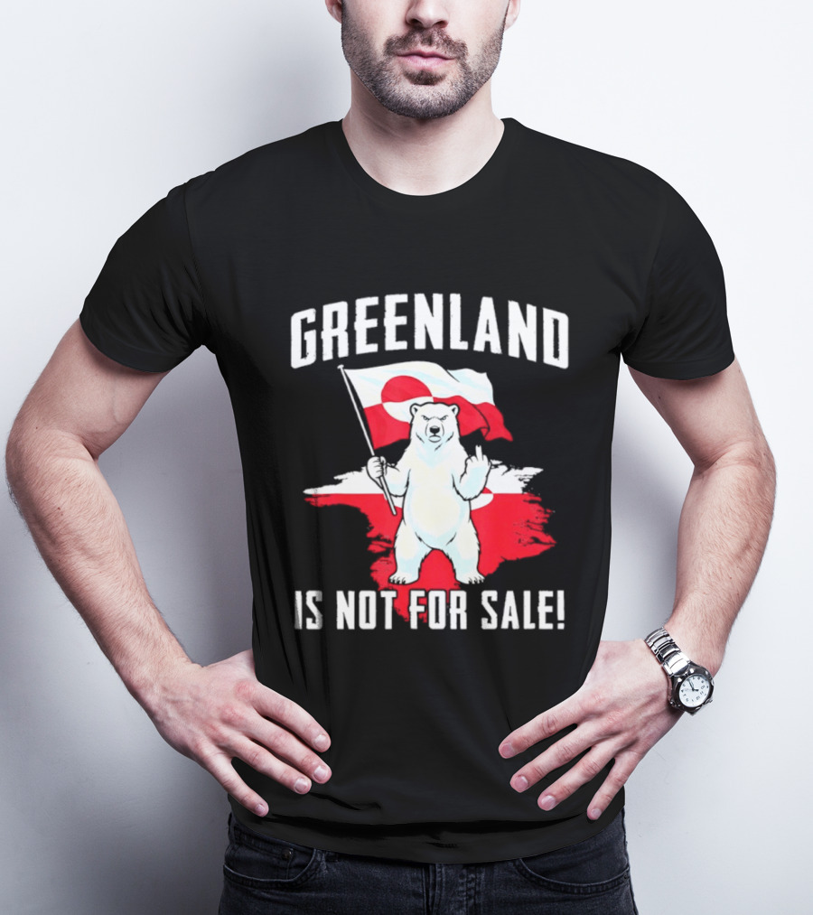 Greenland Is Not For Sale Polar Bear Flag Awareness T-Shirt