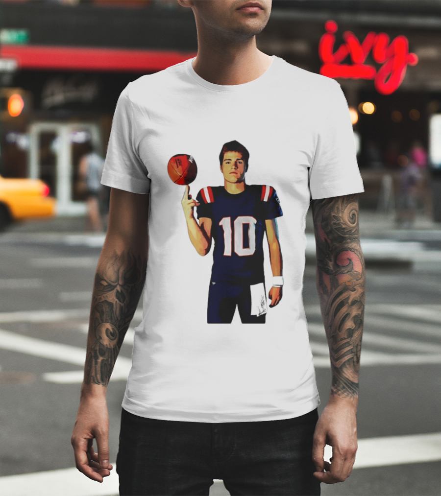 Drake Maye M.N.E.G.A. New England Patriots Football 10 T-Shirt