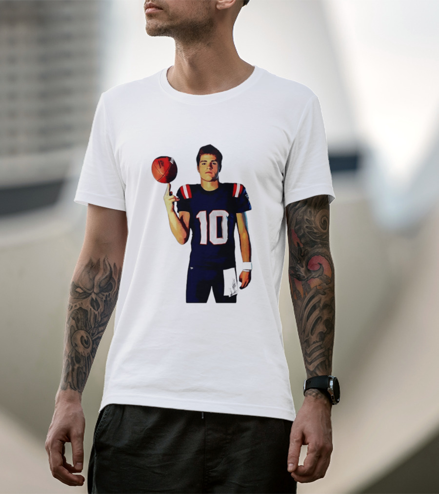 Drake Maye M.N.E.G.A. New England Patriots Football 10 T-Shirt