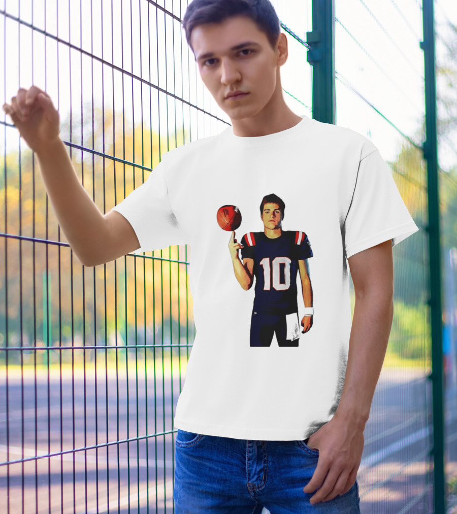 Drake Maye M.N.E.G.A. New England Patriots Football 10 T-Shirt