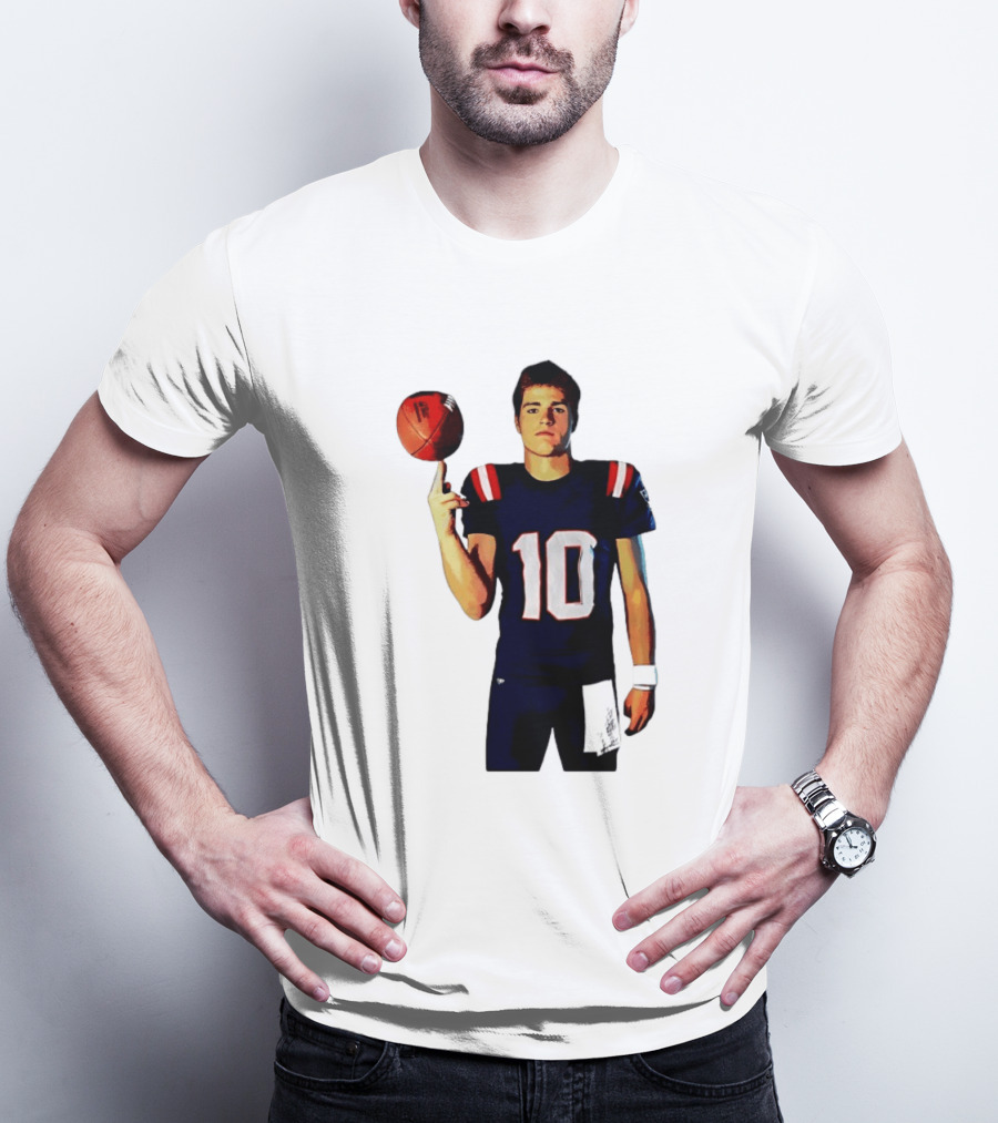 Drake Maye M.N.E.G.A. New England Patriots Football 10 T-Shirt