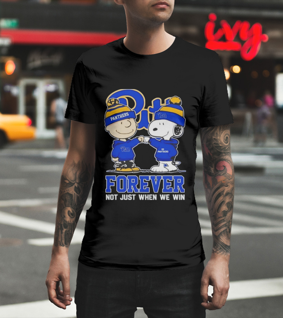 Peanut Snoopy Charlie Brown Pitt Panthers Forever Not Just When We Win T-Shirt