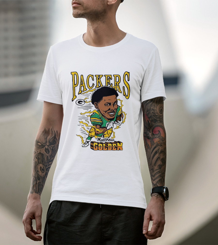 Packers Matthew Golden Caricature Homage T-Shirt