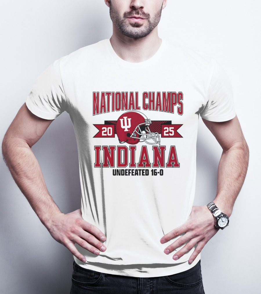 Indiana Hoosiers 2025 National Champs Undefeated 16 0 Football T-Shirt