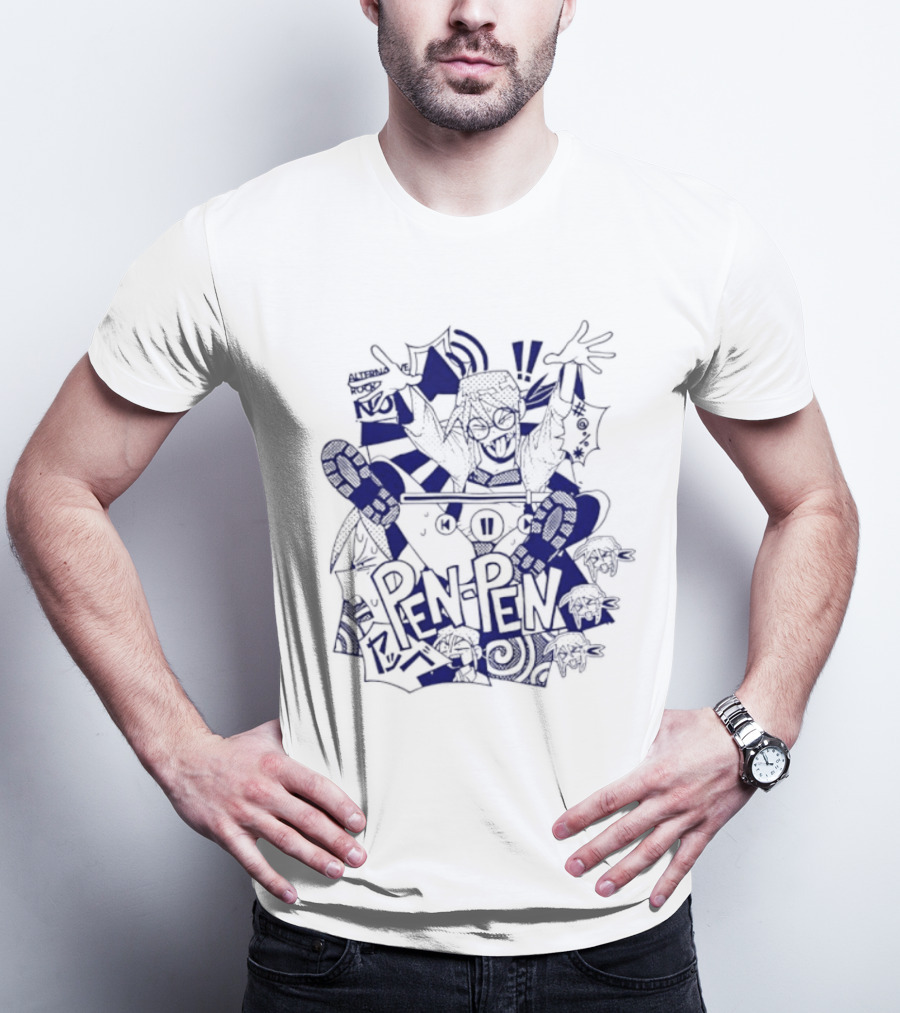 Pen Pen Alterna Ve Abstract Character Blue Vibes T-Shirt