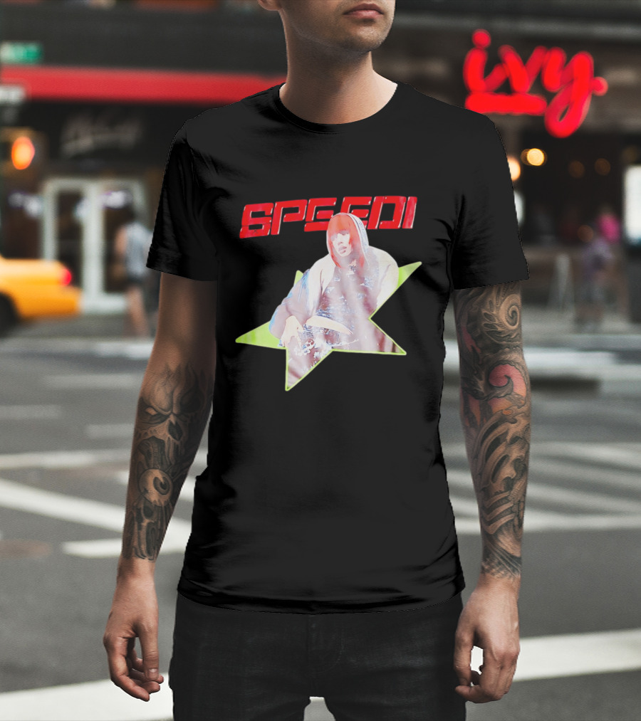 Lisa X AlterEgo Speedi Red Text Star T-Shirt