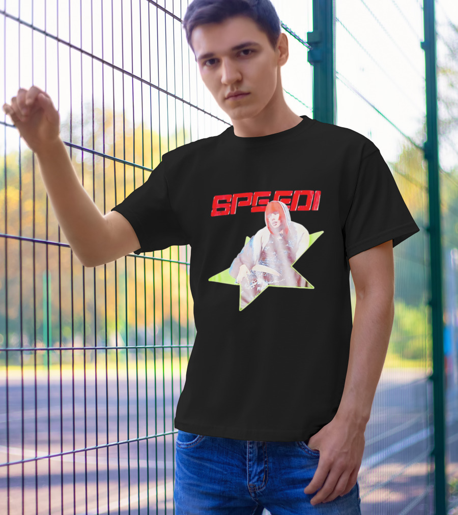 Lisa X AlterEgo Speedi Red Text Star T-Shirt