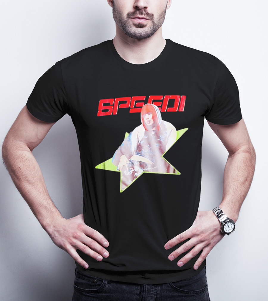 Lisa X AlterEgo Speedi Red Text Star T-Shirt