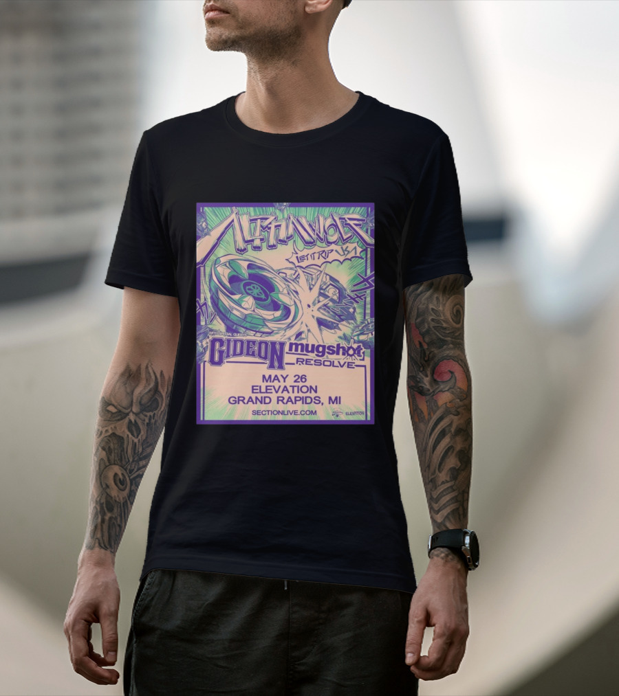 Alpha Wolf Let It Rip USA Tour 2026 May 26 Grand Rapids MI Gideon Shot Resolve T-Shirt