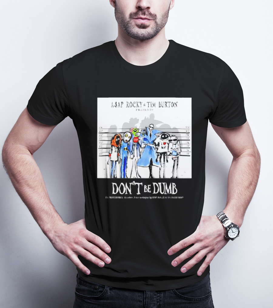 ASAP Rocky Tim Burton Presents Don't Be Dumb Shot Characters T-Shirt