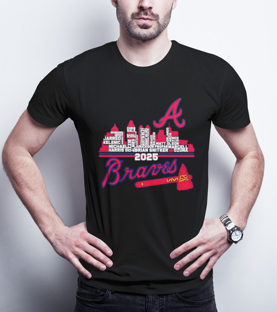 Atlanta Braves Players City Skyline 2025 T-Shirt