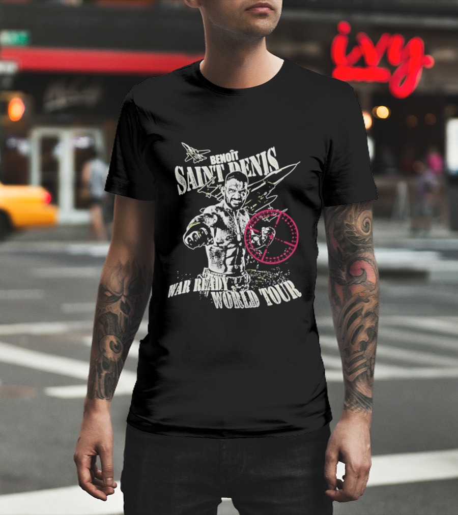Benoit Saint Denis War Ready World Tour Fighter With Jet And Crosshair T-Shirt