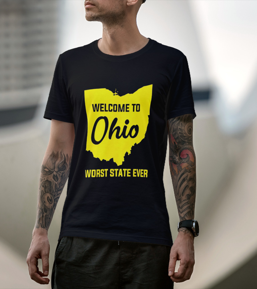 Welcome To Ohio Worst State Ever Map T-Shirt