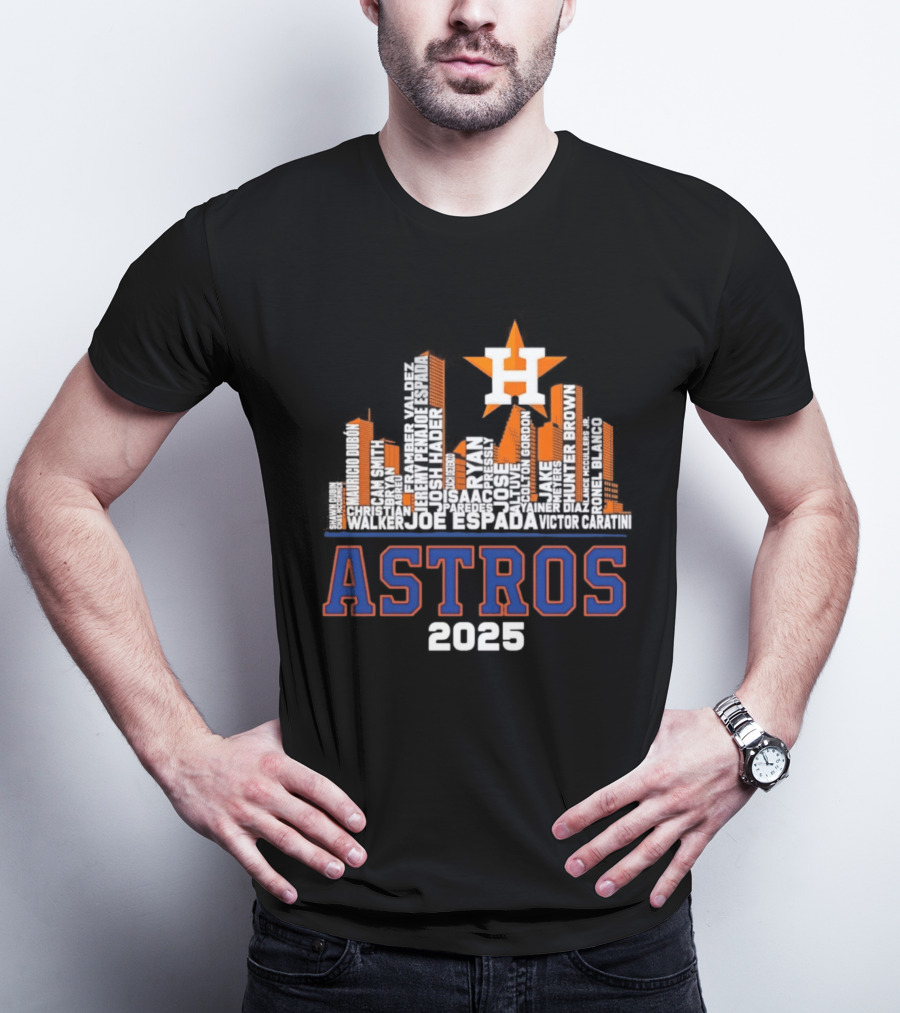 Houston Astros Players City Skyline 2025 T-Shirt