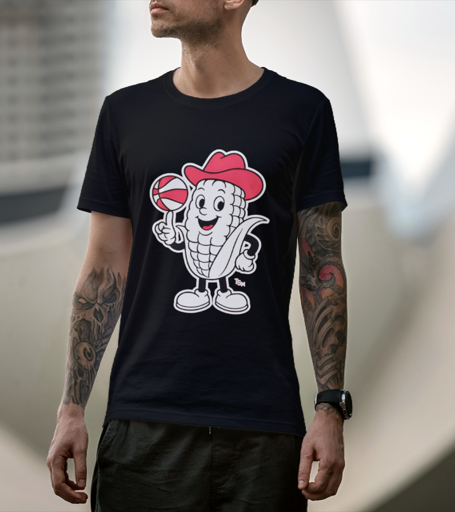 Nebraska Cornhuskers Cowboy Corn Basketball Playful T-Shirt