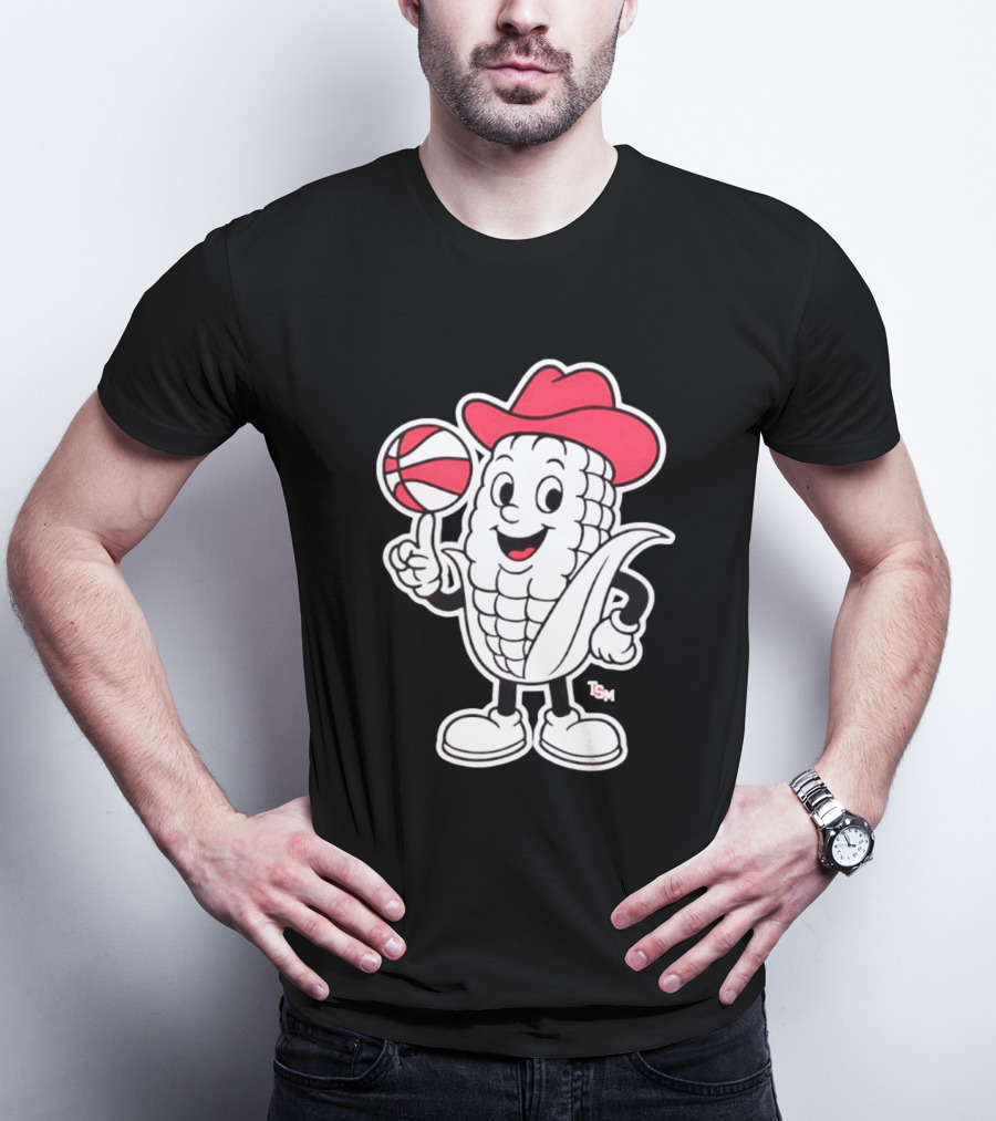Nebraska Cornhuskers Cowboy Corn Basketball Playful T-Shirt