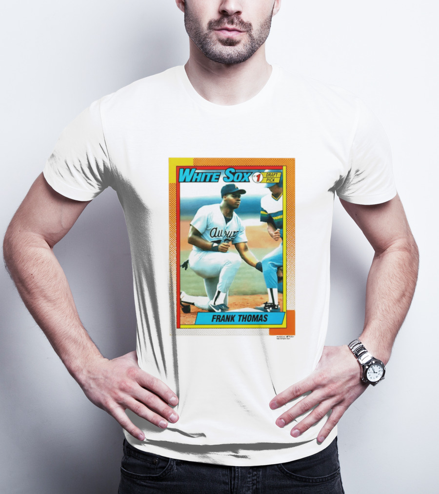 White Sox Frank Thomas 1990 Topps No. 1 Draft Pick Rookie Card T-Shirt