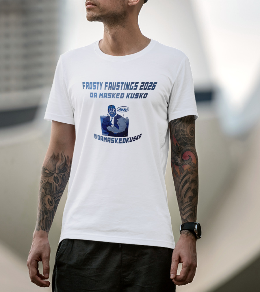 Frosty Faustings 2026 Da Masked Kusko @Damaskedkusko Comic T-Shirt