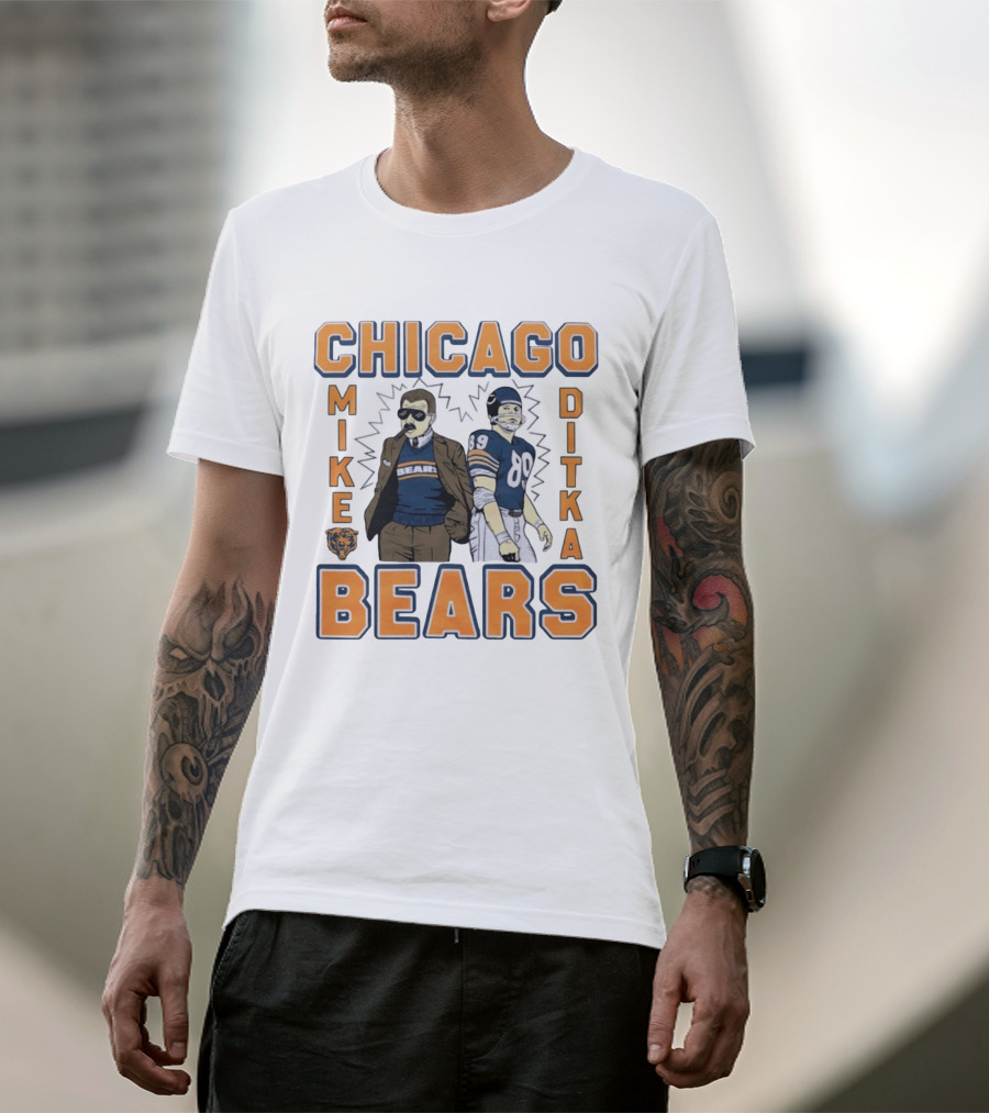 Mike Ditka Chicago Bears Retro Style Smoking Cigar T-Shirt