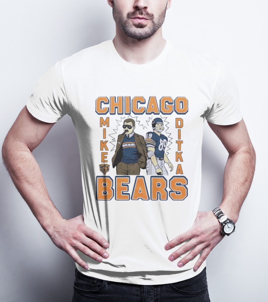 Mike Ditka Chicago Bears Retro Style Smoking Cigar T-Shirt