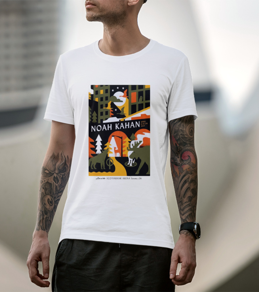 Noah Kahan April 6 14 16 2024 Toronto Wildlife Cityscape T-Shirt