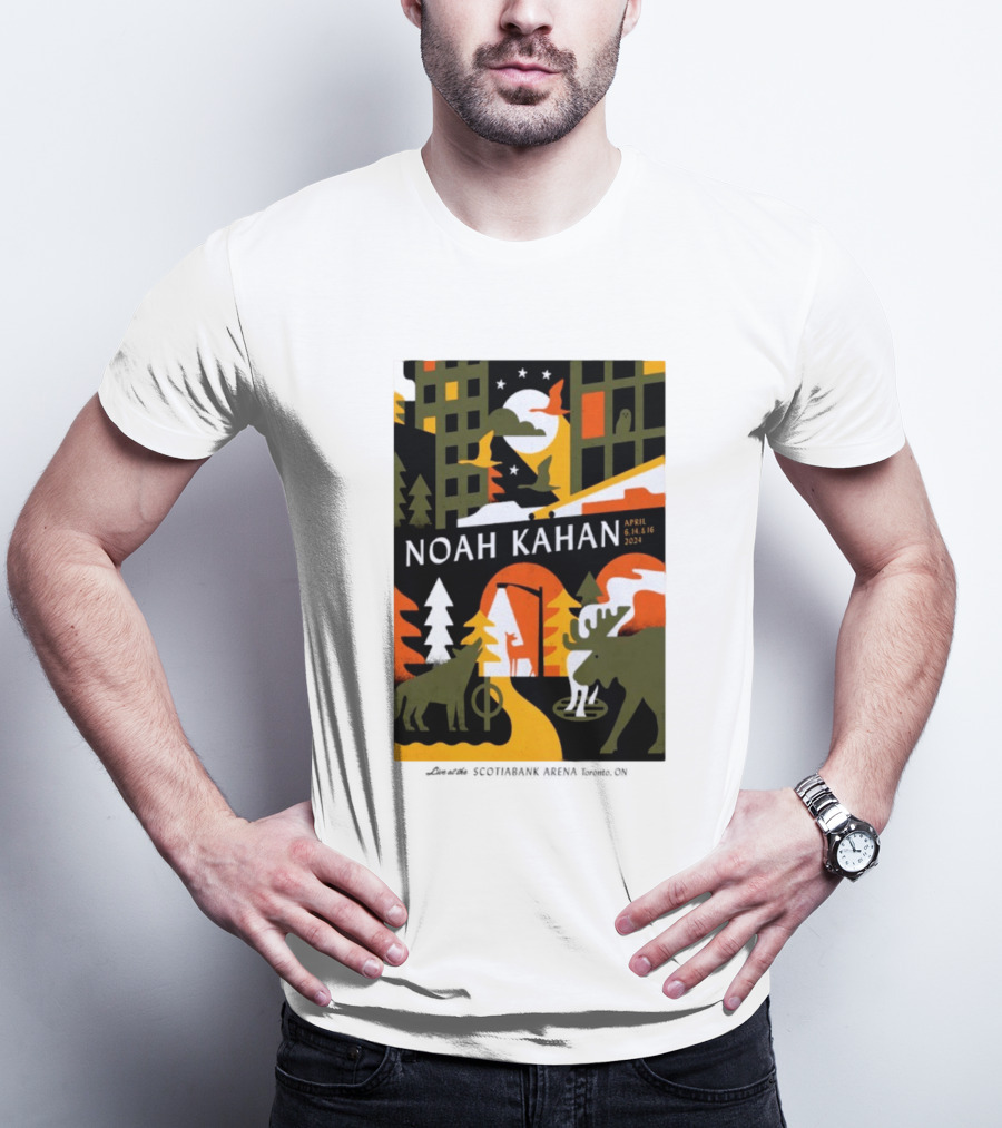 Noah Kahan April 6 14 16 2024 Toronto Wildlife Cityscape T-Shirt