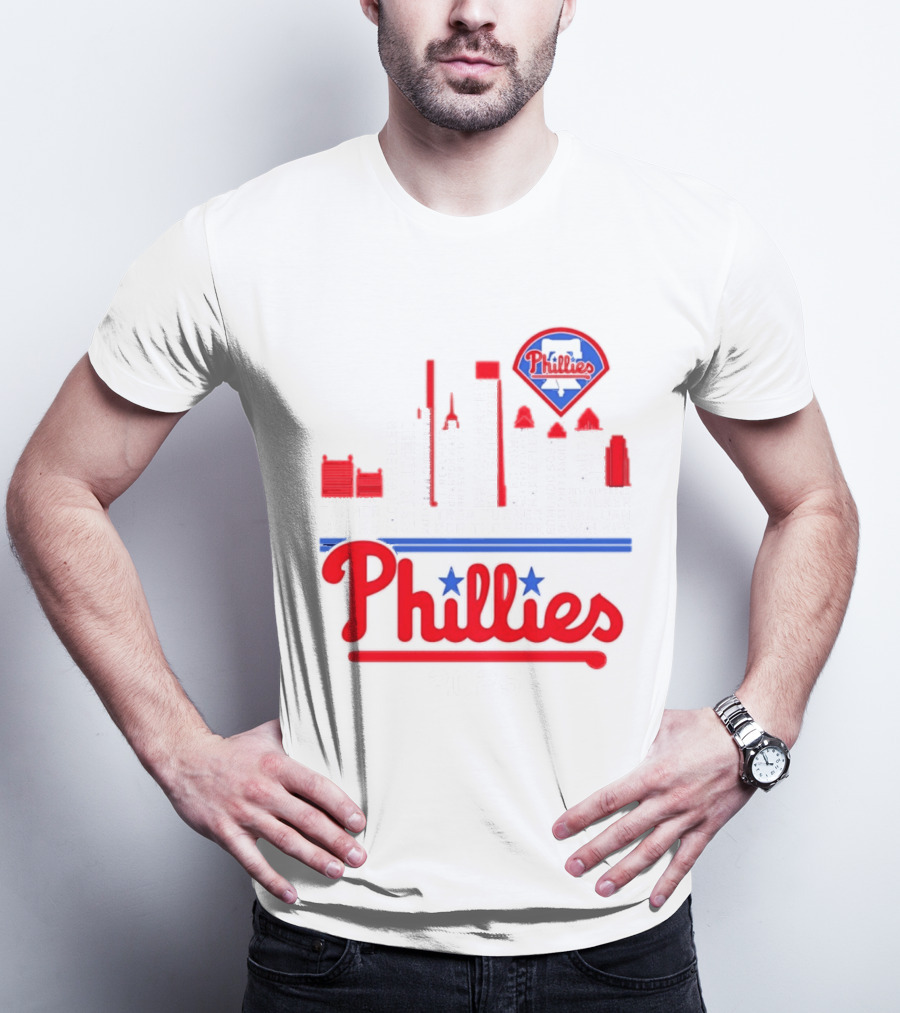 Philadelphia Phillies 2025 City Skyline And Players Names T-Shirt