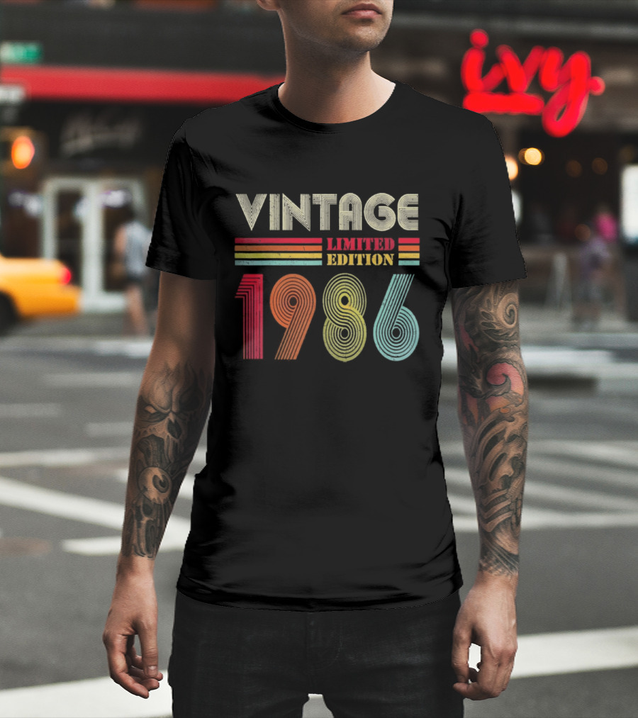 Vintage 1986 Limited Edition 40th Birthday Men Women 40 Years Old T-Shirt