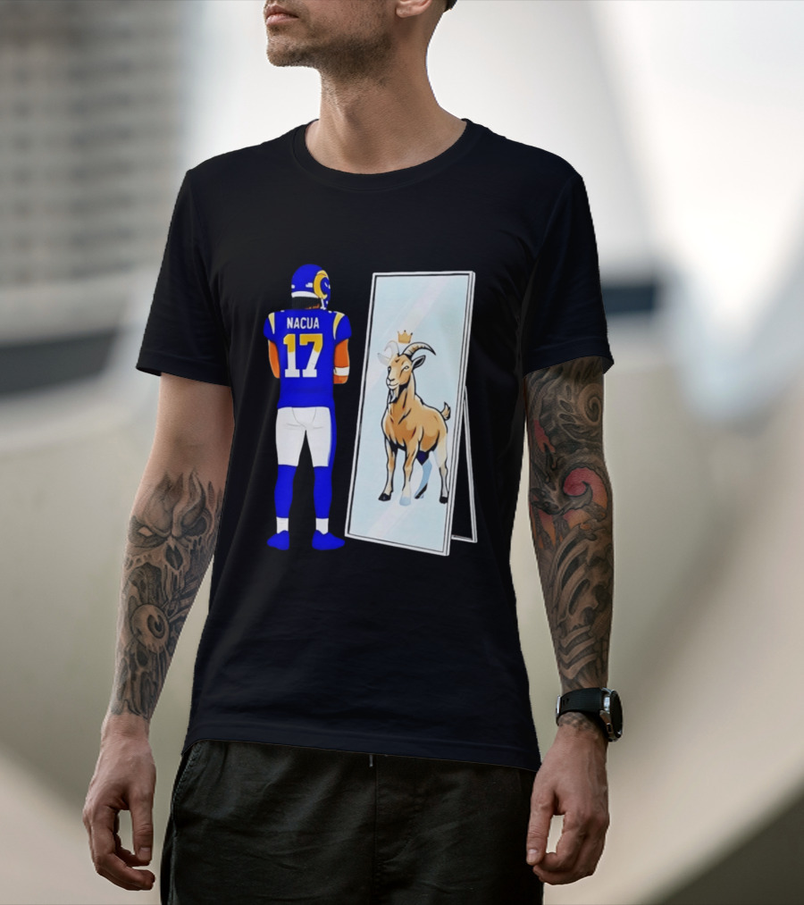 Puka Nacua 17 Los Angeles Rams Mirror Goat Crown T-Shirt