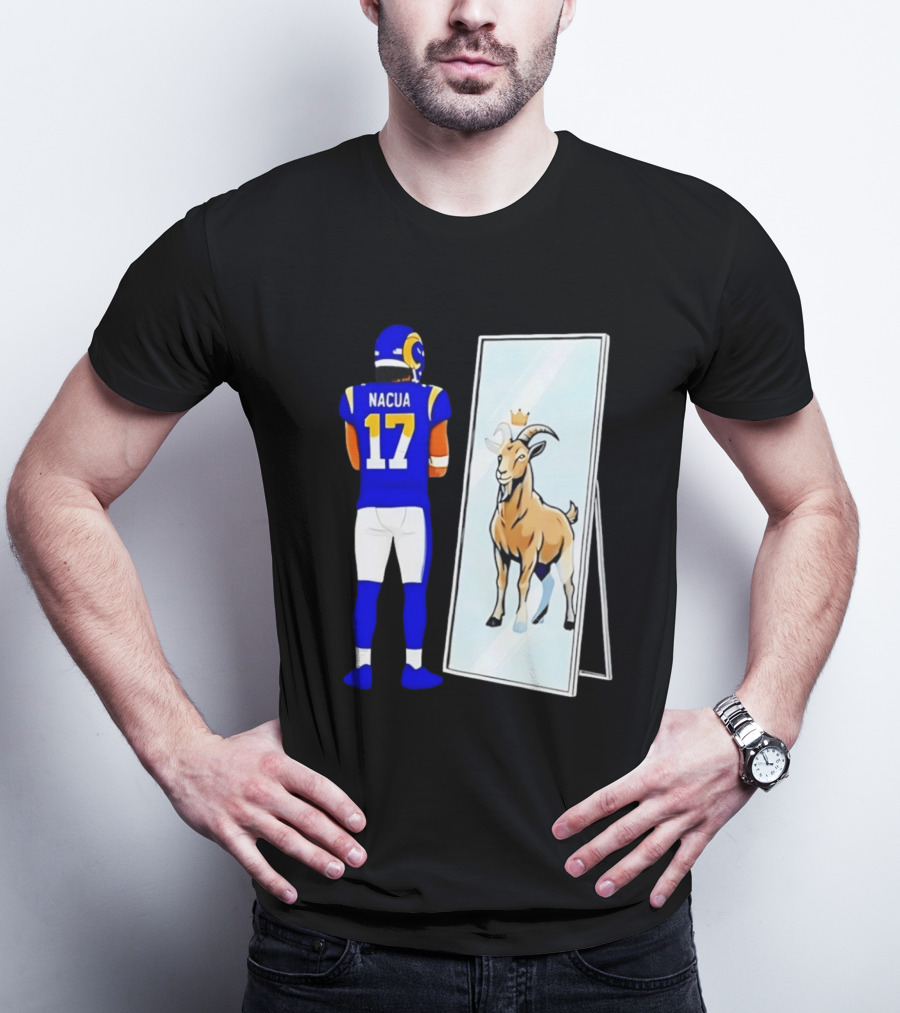Puka Nacua 17 Los Angeles Rams Mirror Goat Crown T-Shirt