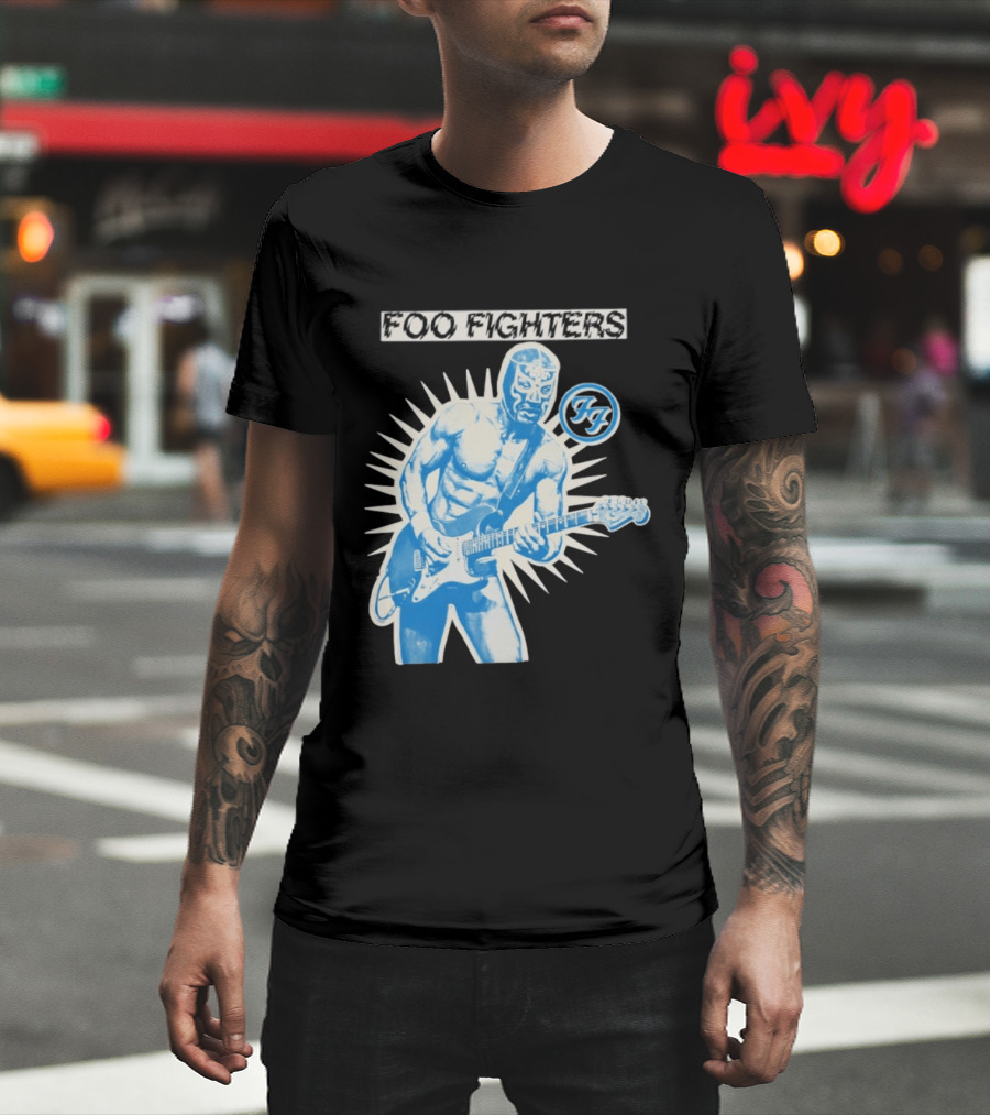 Foo Fighters 2026 Tasmania Lucha Libre Masked Guitarist Iconic FF T-Shirt