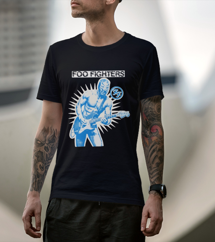 Foo Fighters 2026 Tasmania Lucha Libre Masked Guitarist Iconic FF T-Shirt