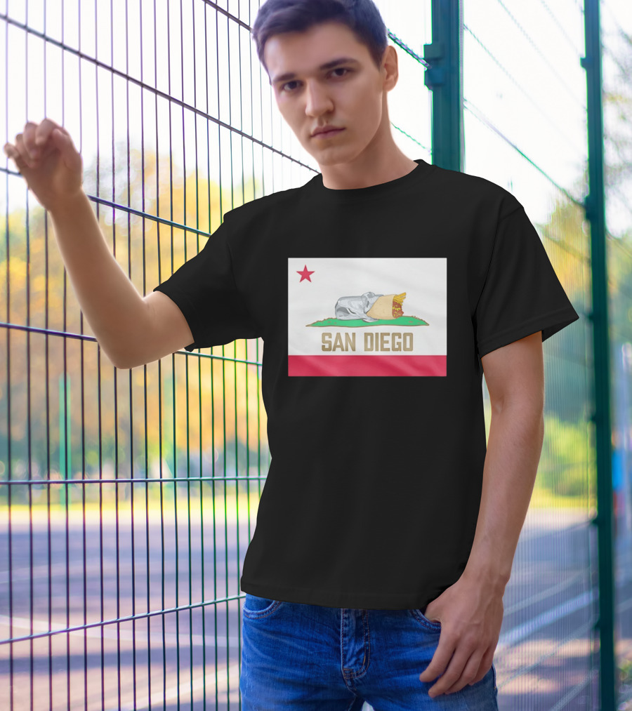 San Diego Padres Burrito California Flag T-Shirt